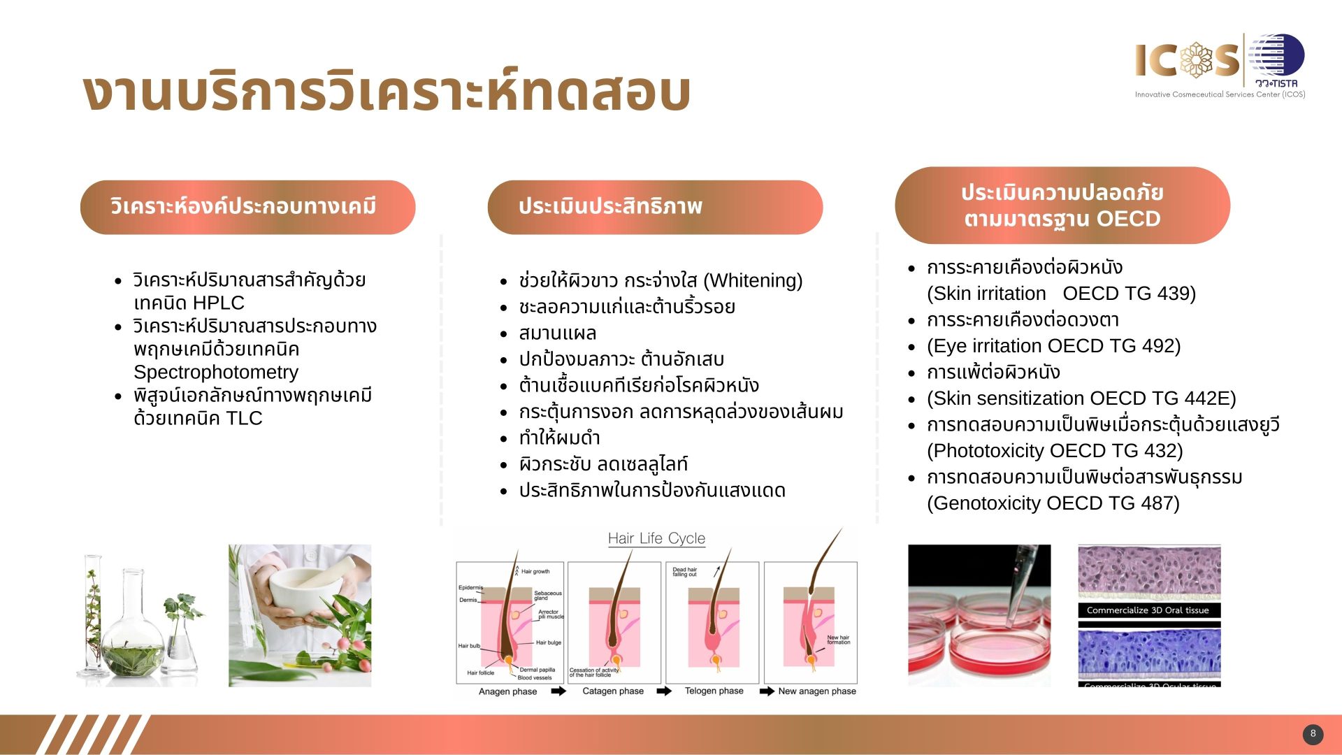 ศูนย์บริการนวัตกรรมเวชสำอางแบบครบวงจร (ICOS) – TISTR : Bio-Industries