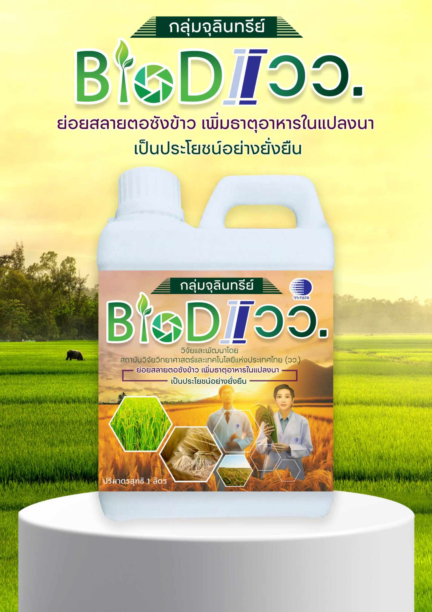 วว. /จังหวัดปทุมธานี/บ.อาปิโกไฮเทค เปิดตัว “จุลินทรีย์ BioD I วว. ช่วยย่อยสลายตอซังข้าว” ลดปัญหา ...